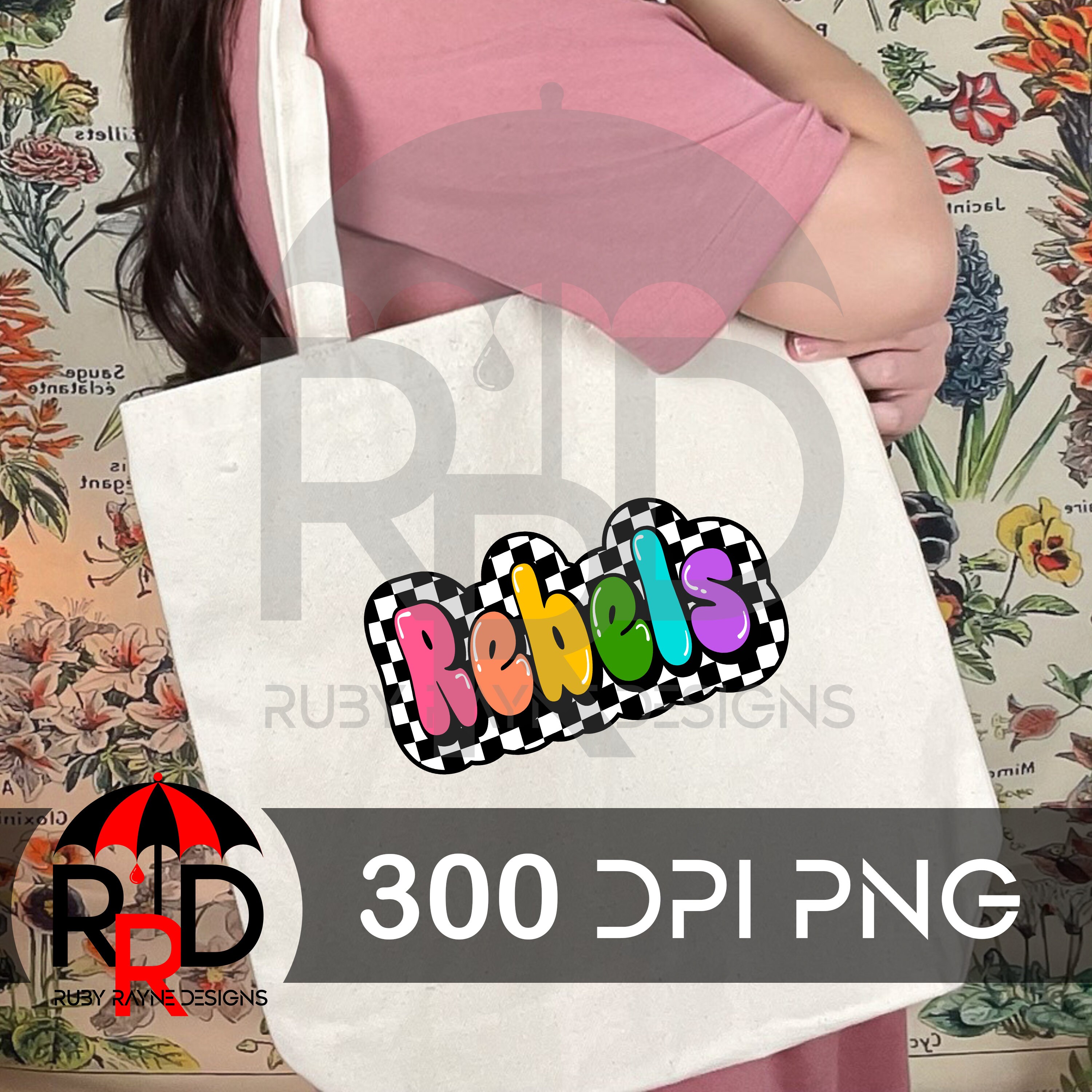 Checkered Flag Bubble Words Rebels PNG for Sublimation and DTF Prints ...