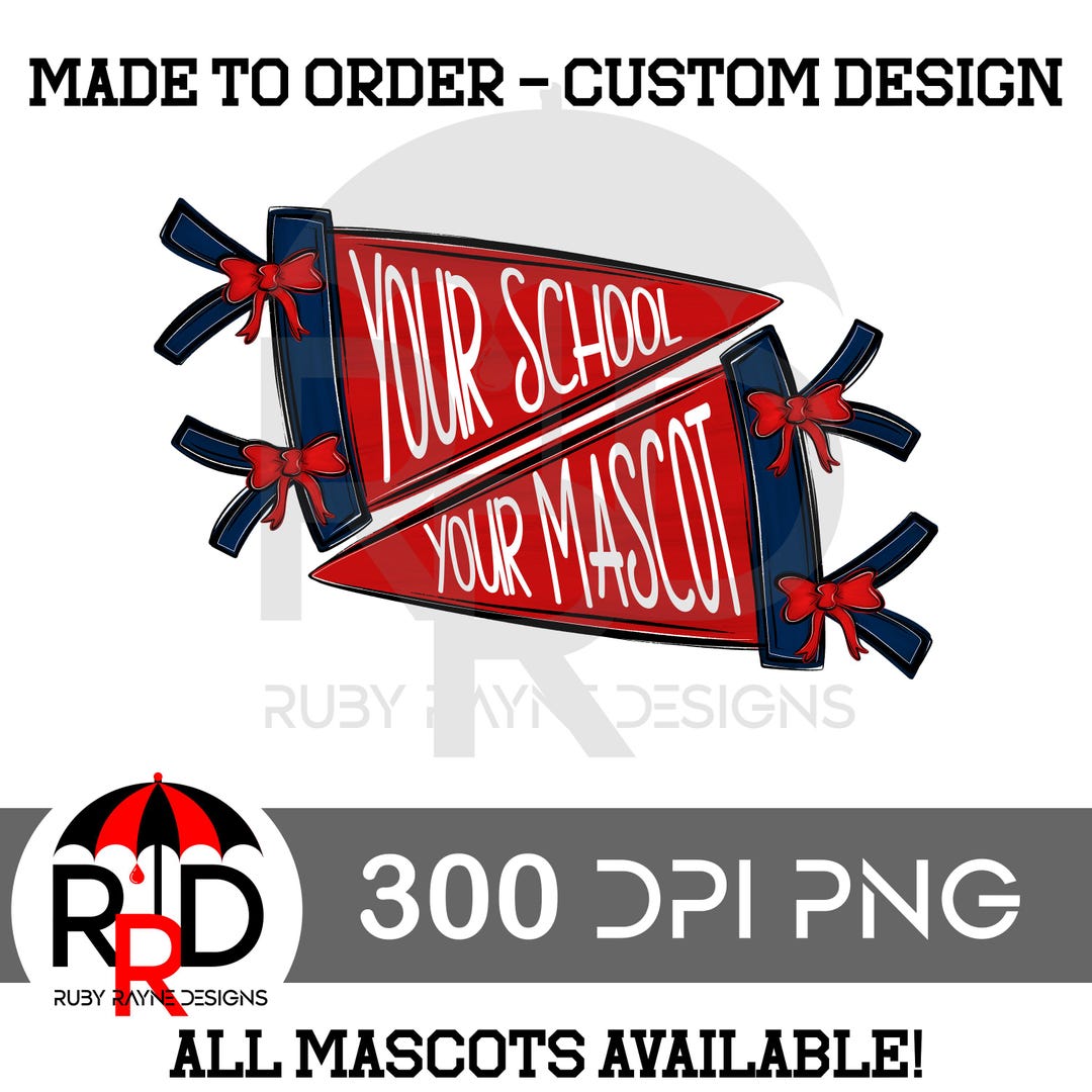Dual Bows and Pennant Flag Design Made to Order PNG for Sublimation and ...