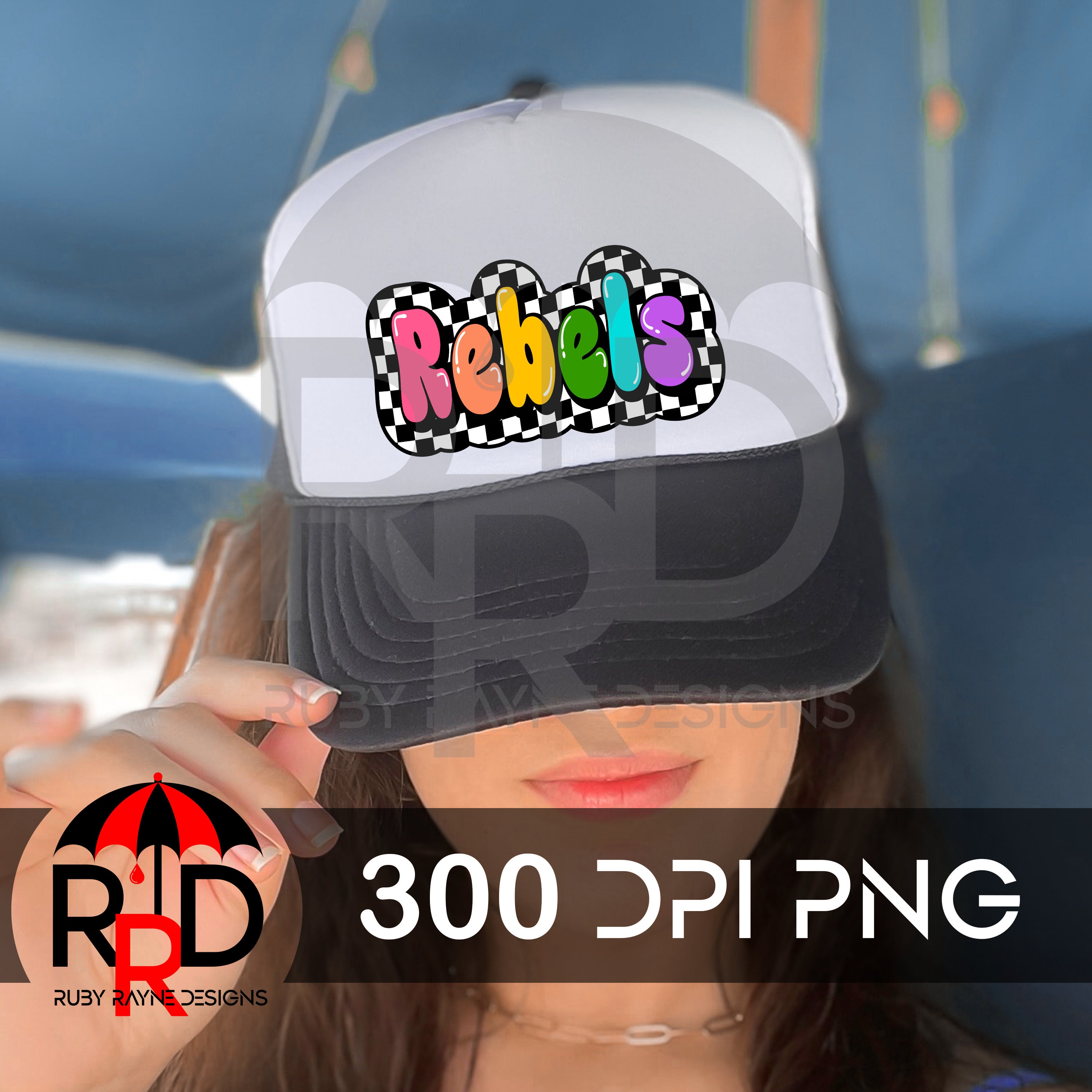 Checkered Flag Bubble Words Rebels PNG for Sublimation and DTF Prints ...