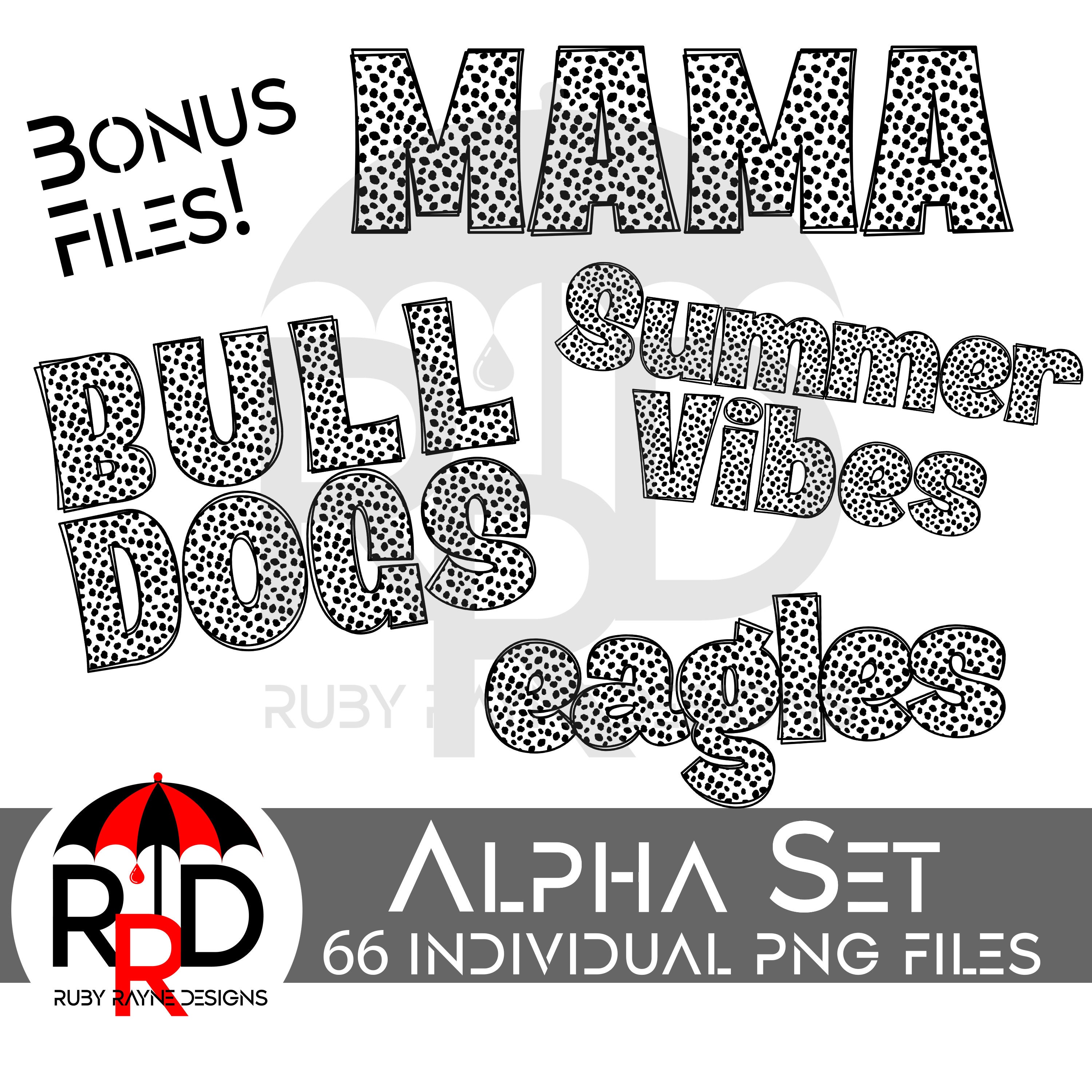 Spotty Dottie Dalmatian Alpha Doodle Set and Bonus Images 300dpi Pngs ...