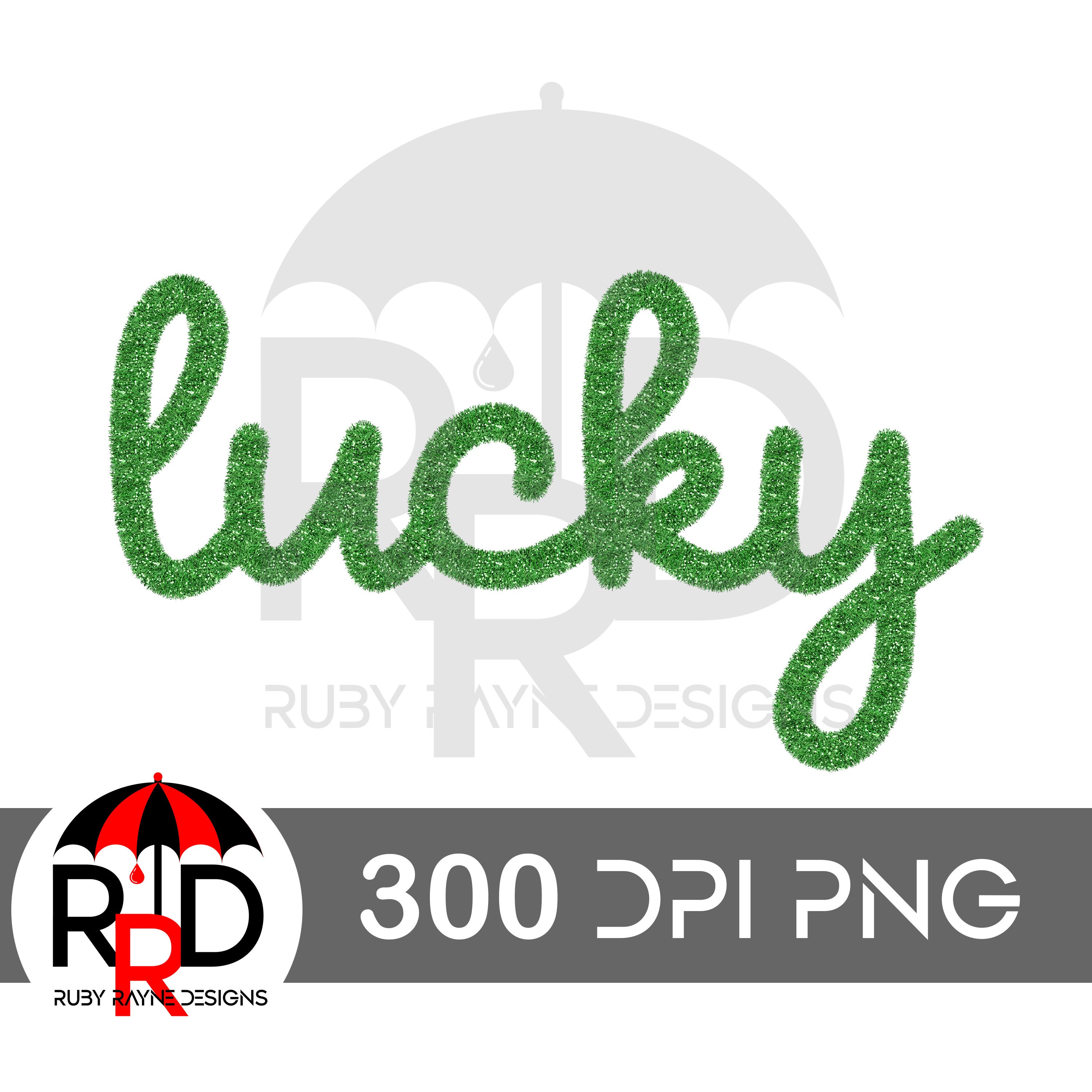 Faux Tinsel Lucky Green Color PNG for Sublimation and DTF Prints, 300 ...