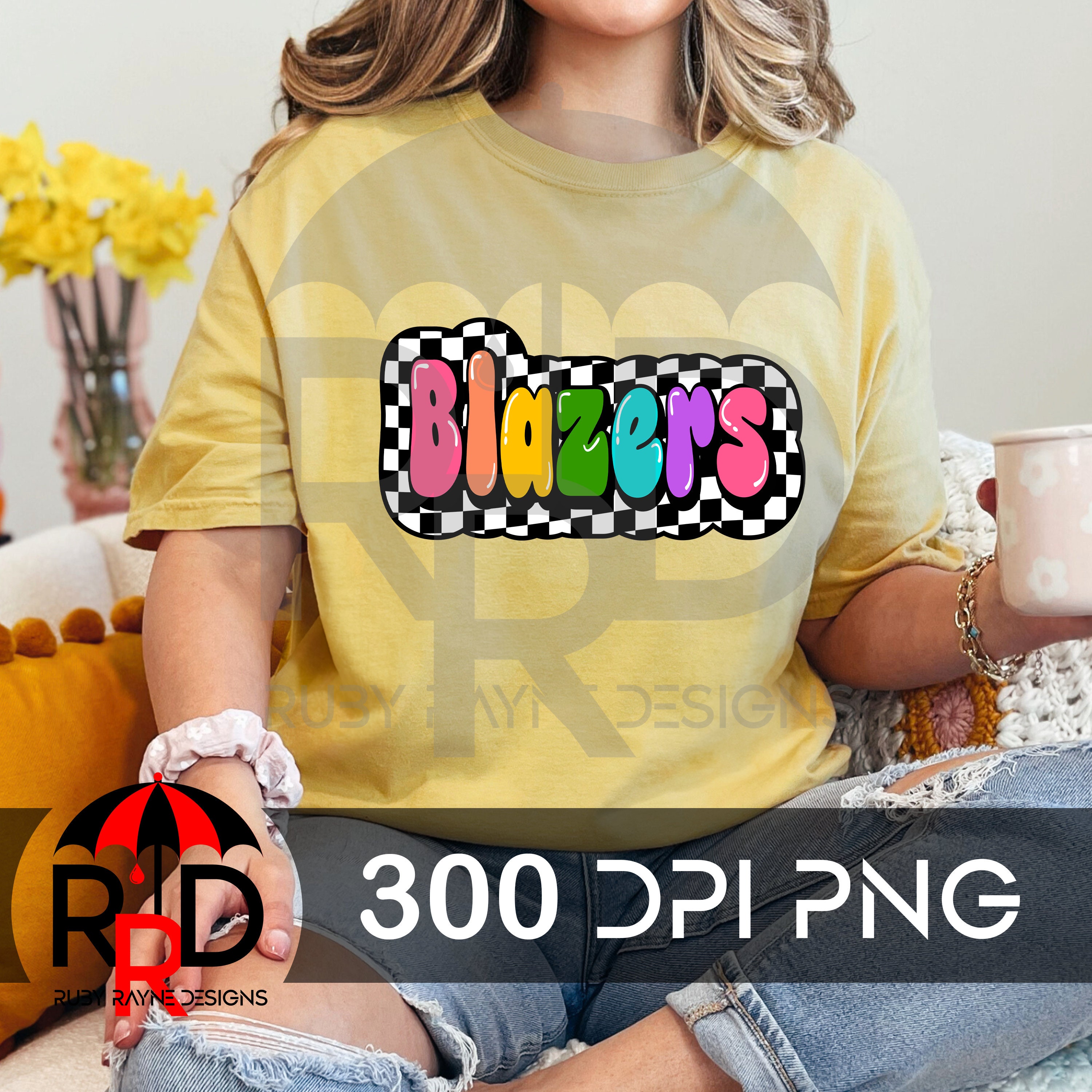 Checkered Flag Bubble Words Blazers PNG for Sublimation and DTF Prints ...