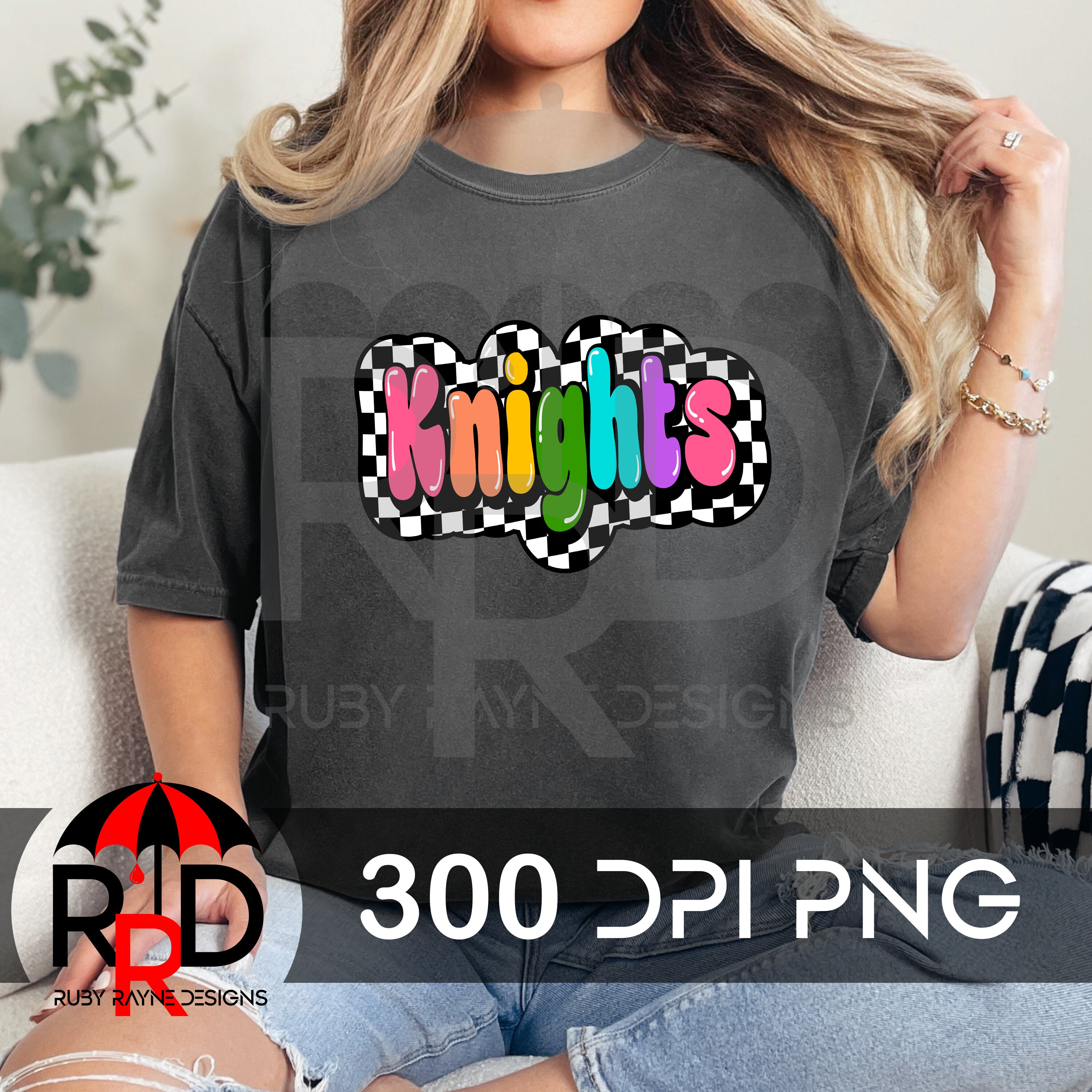 Checkered Flag Bubble Words Knights PNG for Sublimation and DTF Prints ...