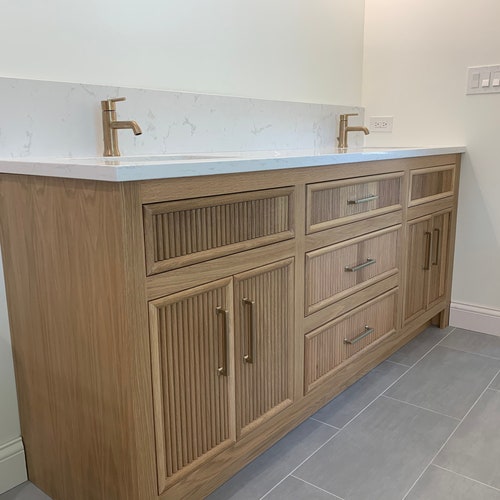 Reeded White Oak Vanity - Etsy