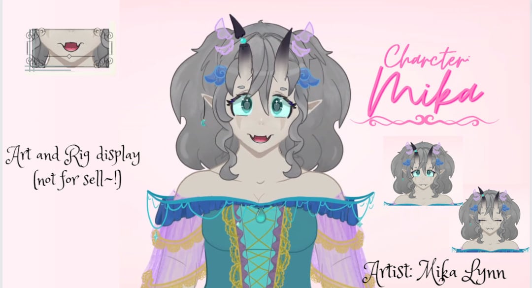 Custom Vtuber Model / Rigged Fully and Art Work / Live2d / Female / Png ...