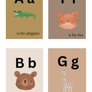 Animal ABC Cards Printable | Alphabet Cards | Animal Flashcards ...