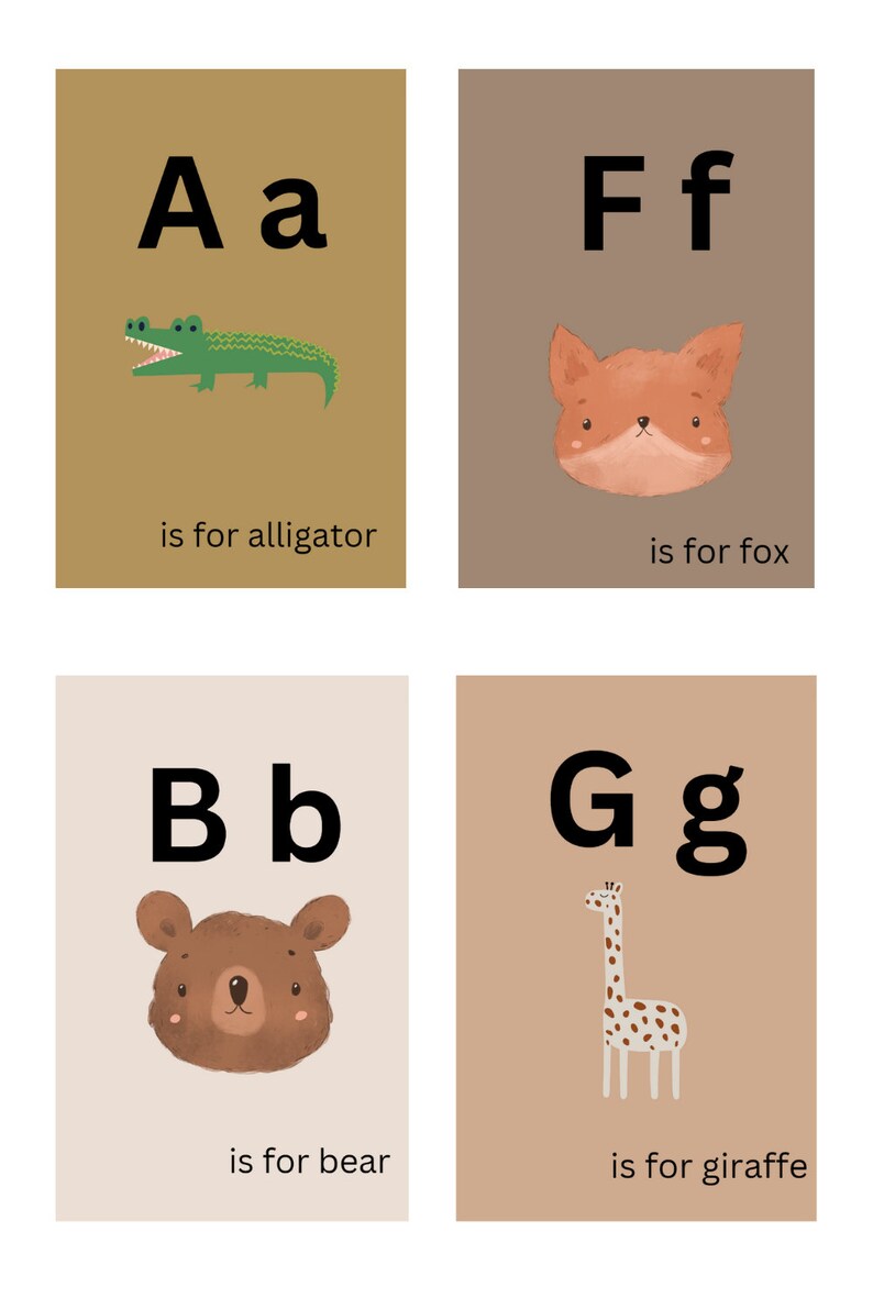Animal ABC Cards Printable | Alphabet Cards | Animal Flashcards ...