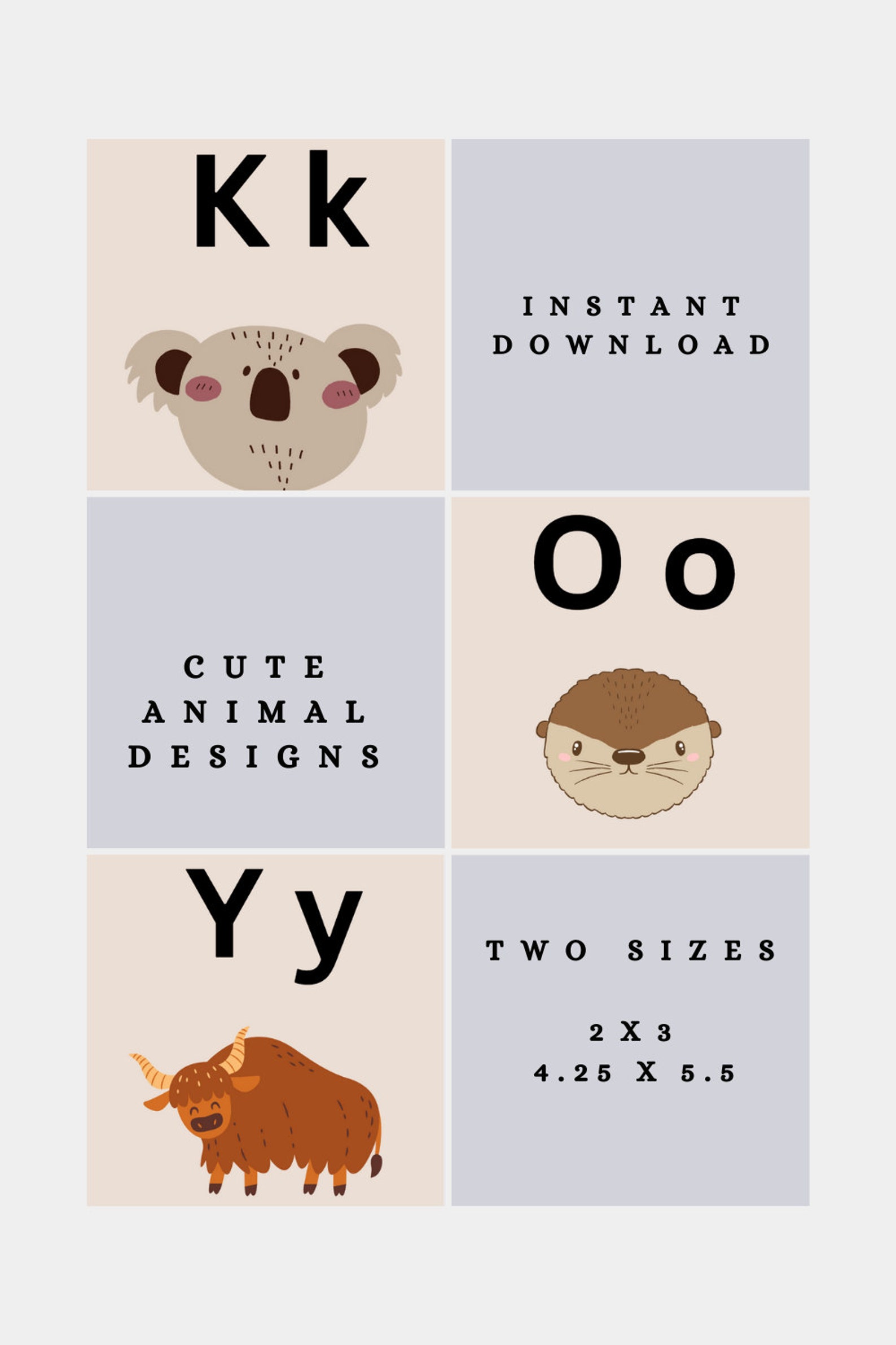 Animal ABC Cards Printable | Alphabet Cards | Animal Flashcards ...