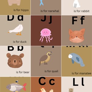 Animal ABC Cards Printable | Alphabet Cards | Animal Flashcards ...
