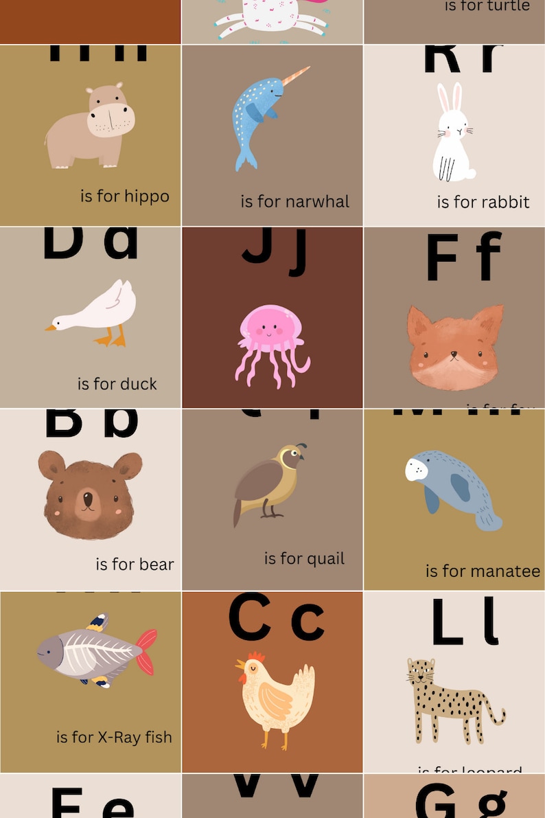 Animal ABC Cards Printable | Alphabet Cards | Animal Flashcards ...