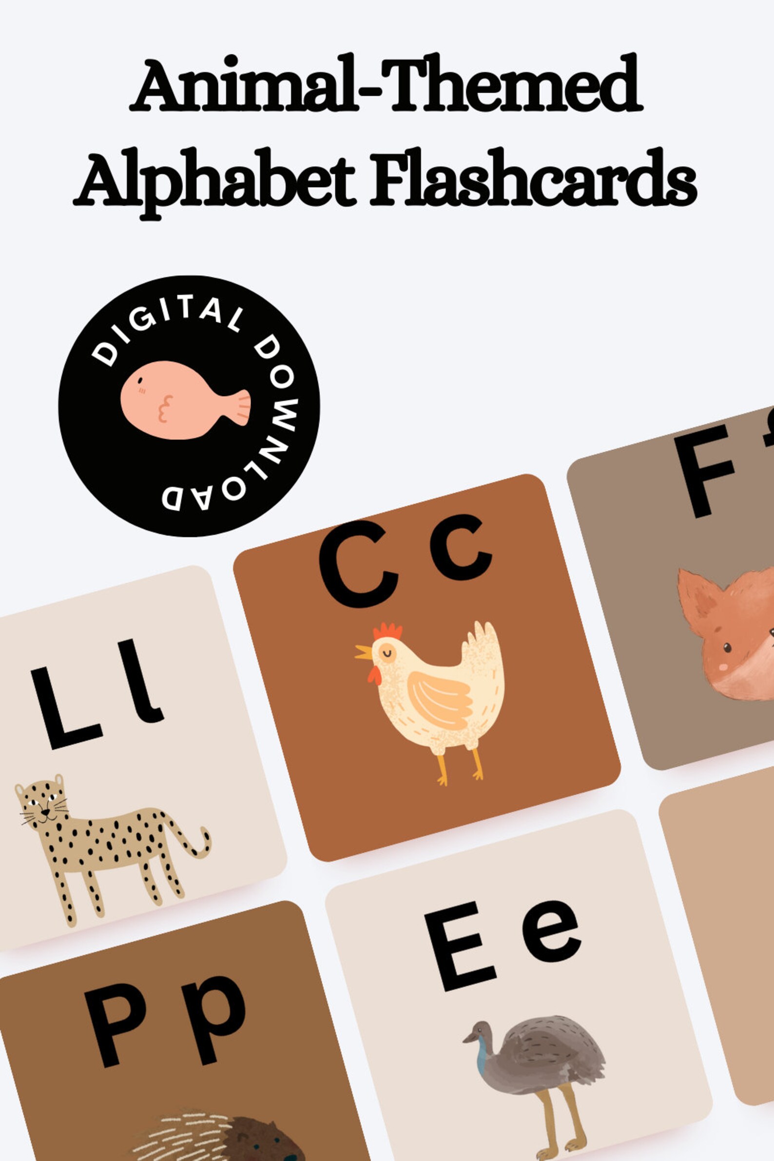 Animal ABC Cards Printable | Alphabet Cards | Animal Flashcards ...