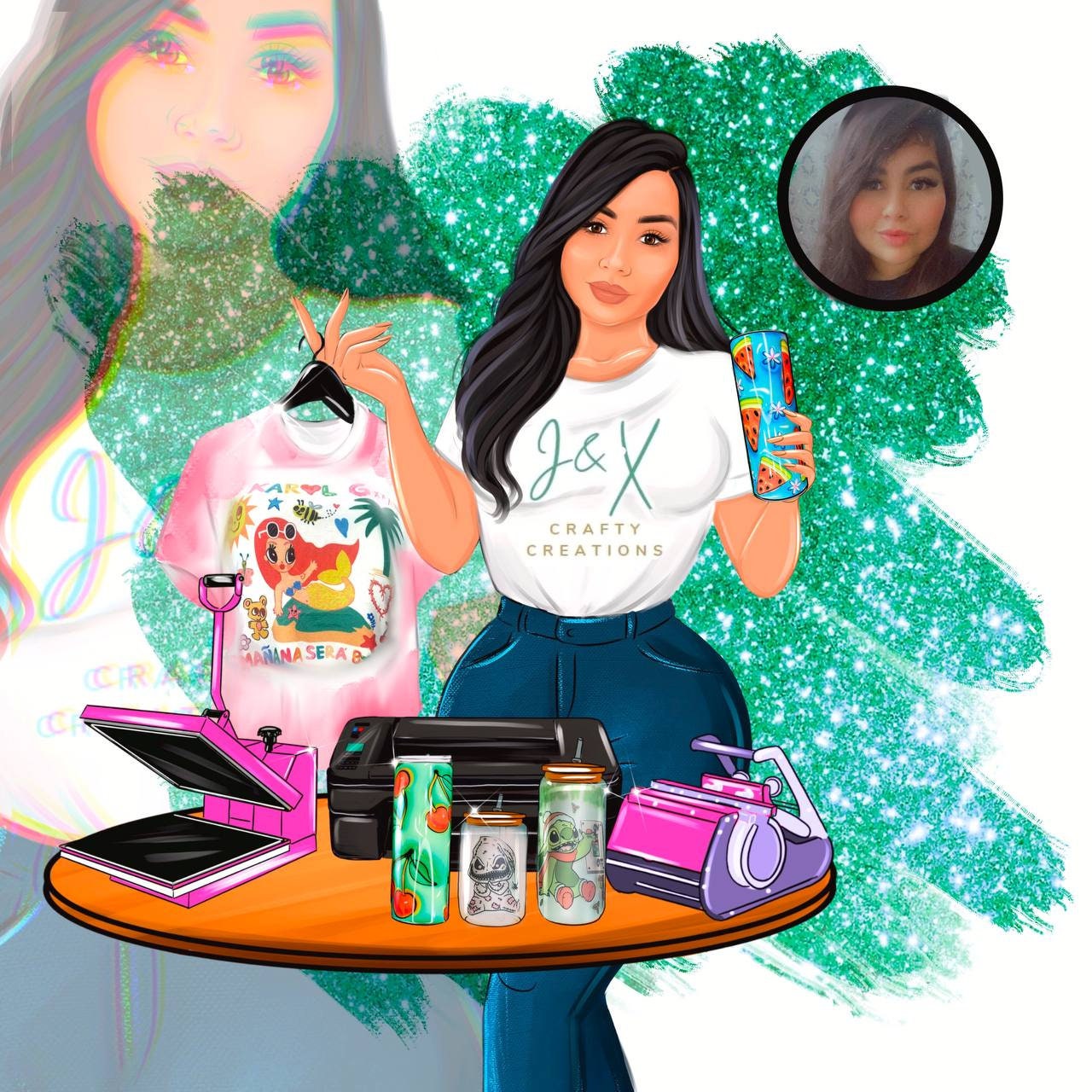 Cricut Crafter Logo, Business Cartoon Logo, Cartoon Portrait, Custom ...