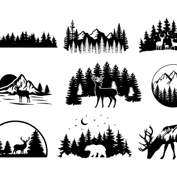 Tree Line Svg - Etsy