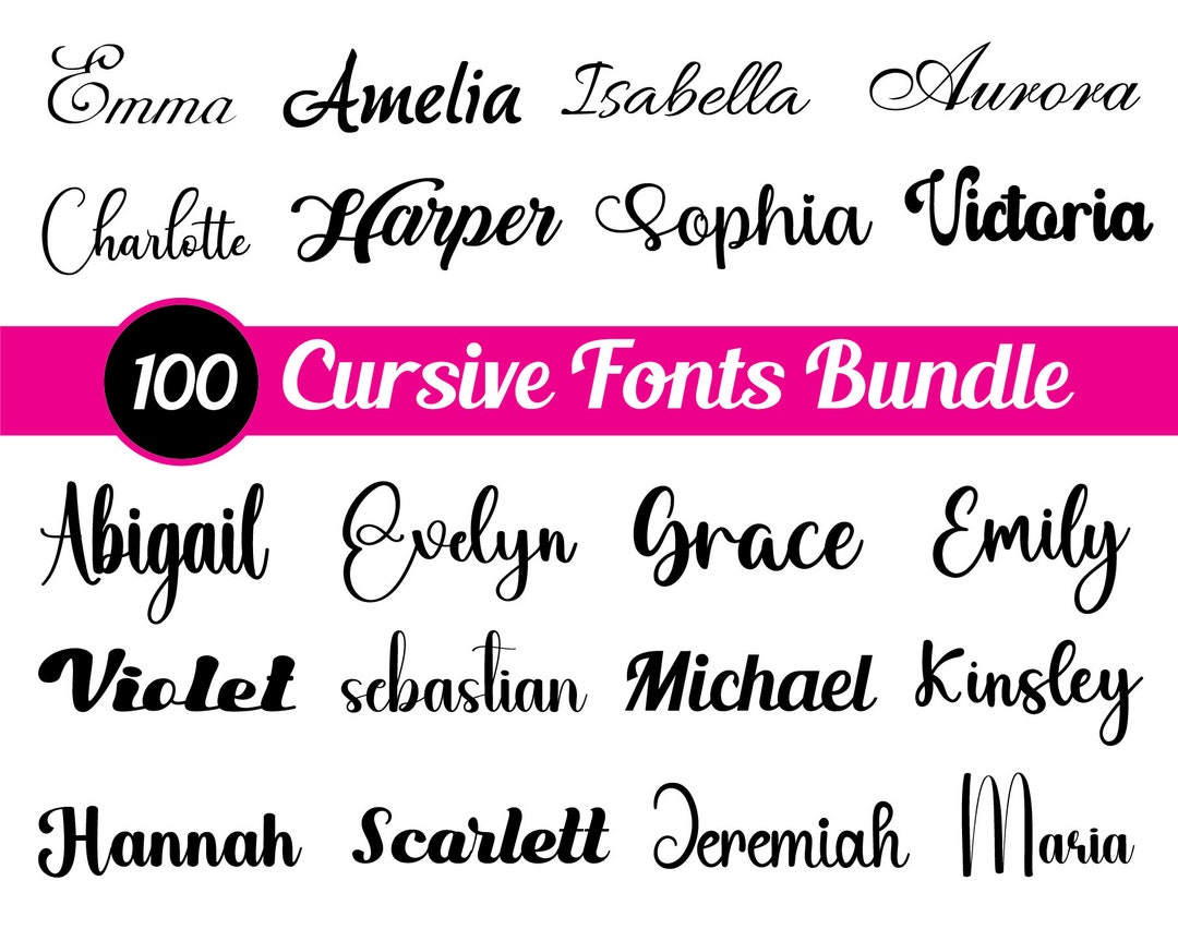 Cursive Font Cursive Alphabet Font Script Font Bundle - Etsy Portugal