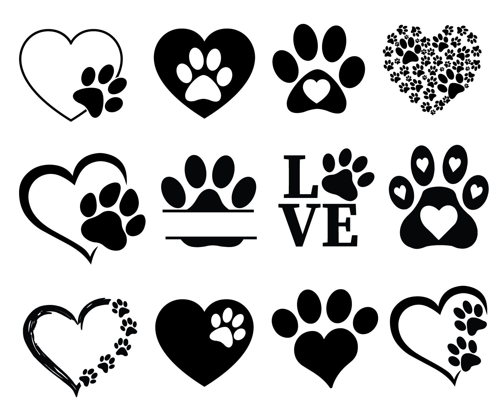 Dog Paw Print SVG Bundle Dog Svg Dog Paw Clipart Dog Paw - Etsy Canada