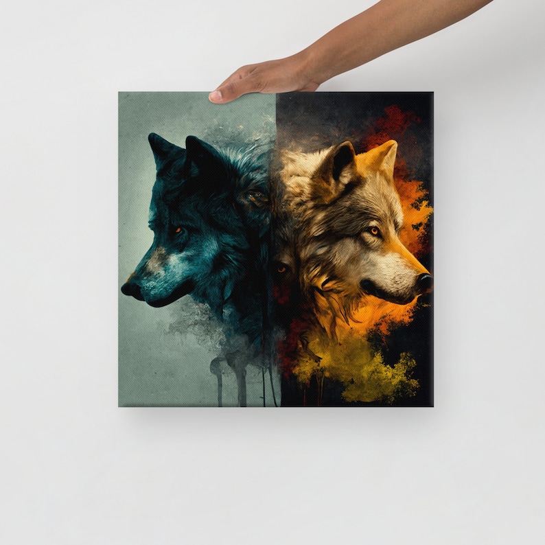 Tale of Two Wolves Wall Art, Native American Story Canvas, Nature Lover ...