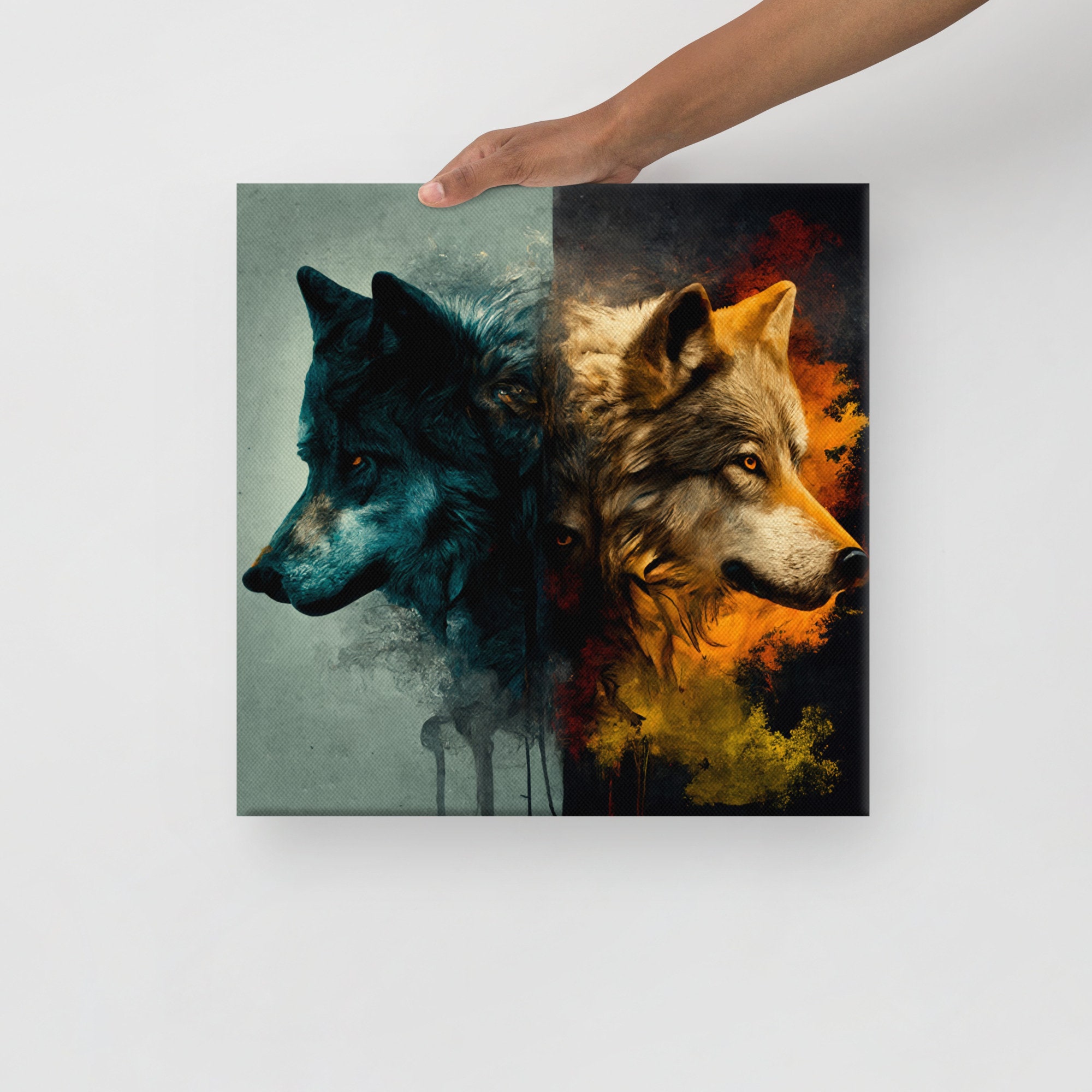 Tale of Two Wolves Wall Art, Native American Story Canvas, Nature Lover ...