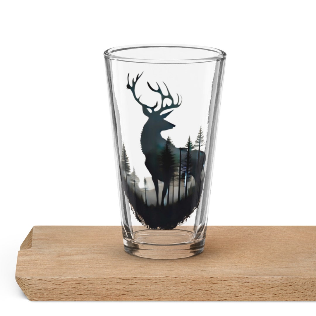 Stag Shaker Pint Glass, Deer Cup, Animal Lover Mug, Hunting Fan ...