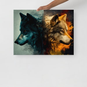 Tale of Two Wolves Wall Art, Native American Story Canvas, Nature Lover ...