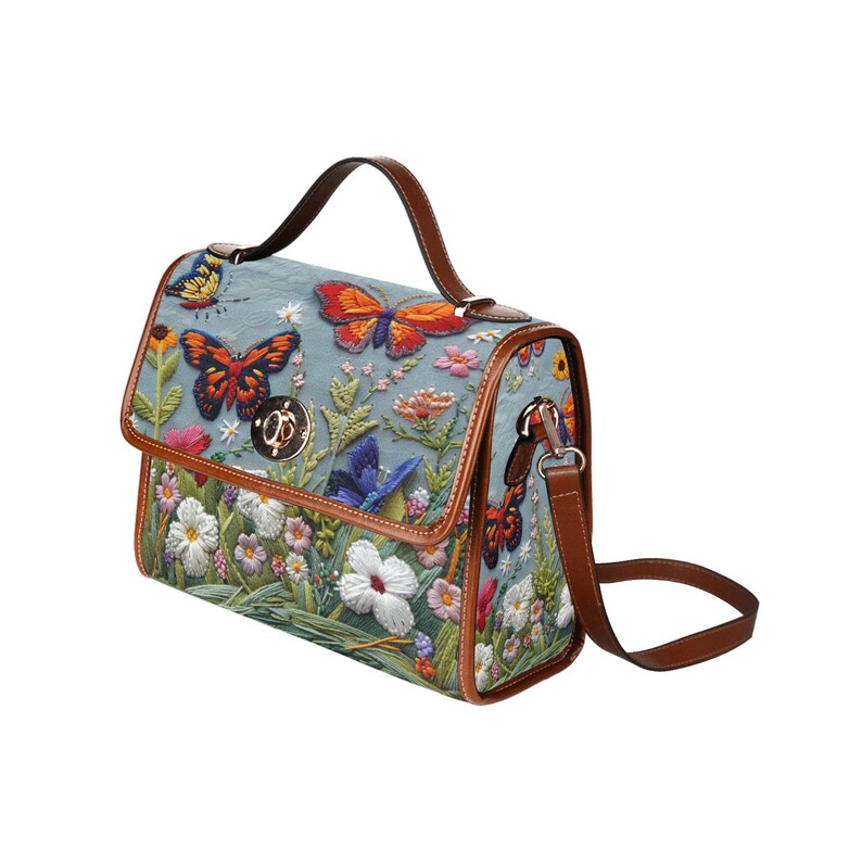 Elegant Butterfly Faux Embroidered Waterproof Handbag, Forestcore ...