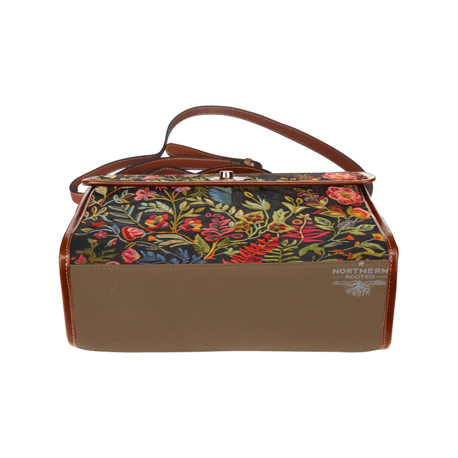 Moose Faux Embroidered Floral Waterproof Handbag, Boho Cottagecore ...