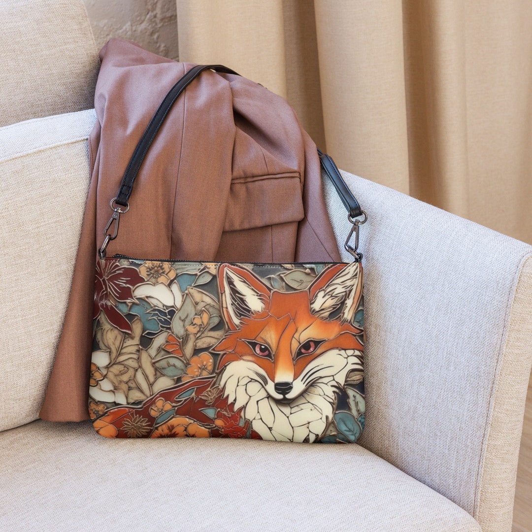Stained Glass Fox Handbag, Fox Retro Purse, Fox Crossbody Purse, Fox ...