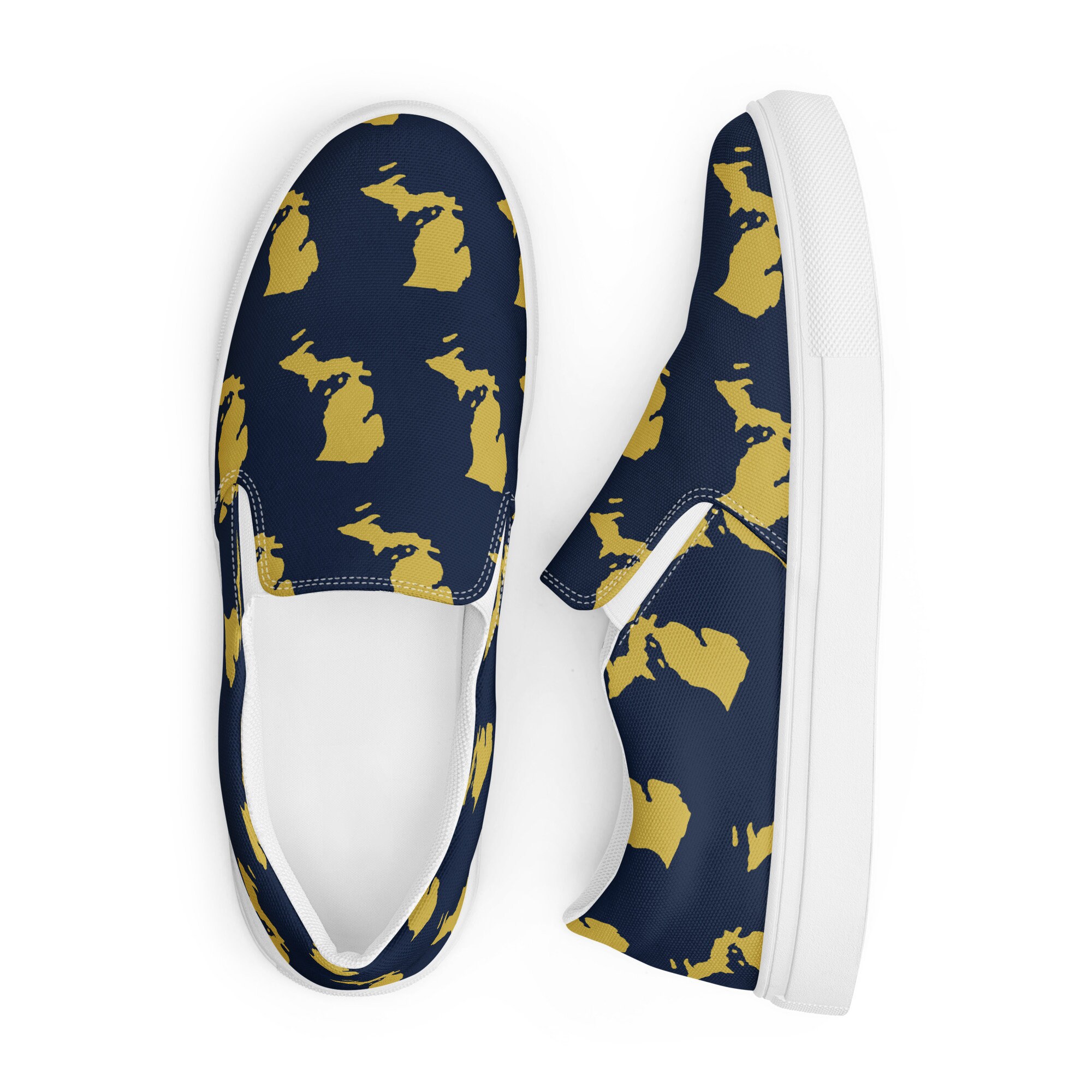 Michigan Shoes, Women's Slip-on Canvas Shoes, Ann Arbor Gifts, College ...