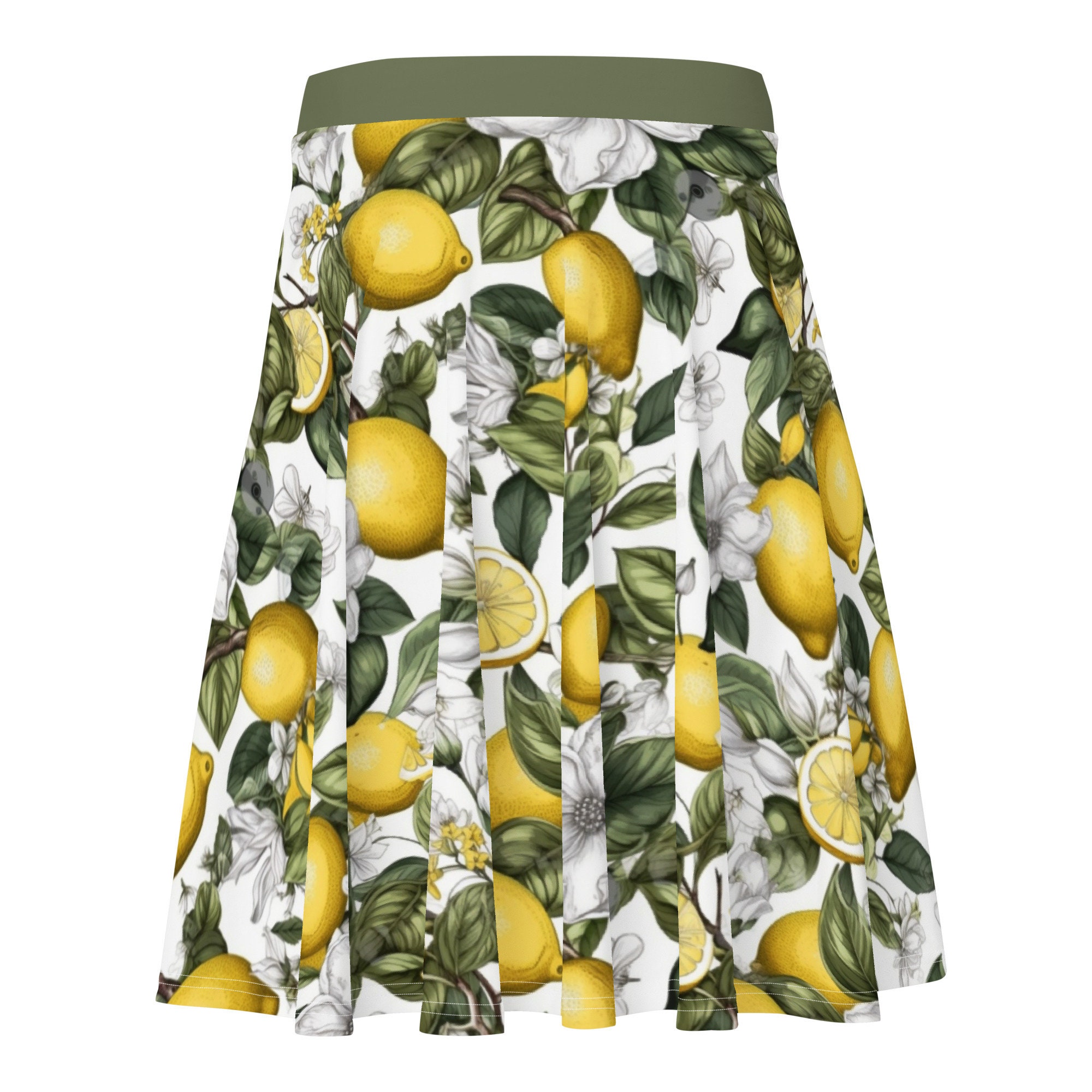 Lemon Flower Summer Skirt, Boho Print Cotton Skirt, Citrus Skirt ...