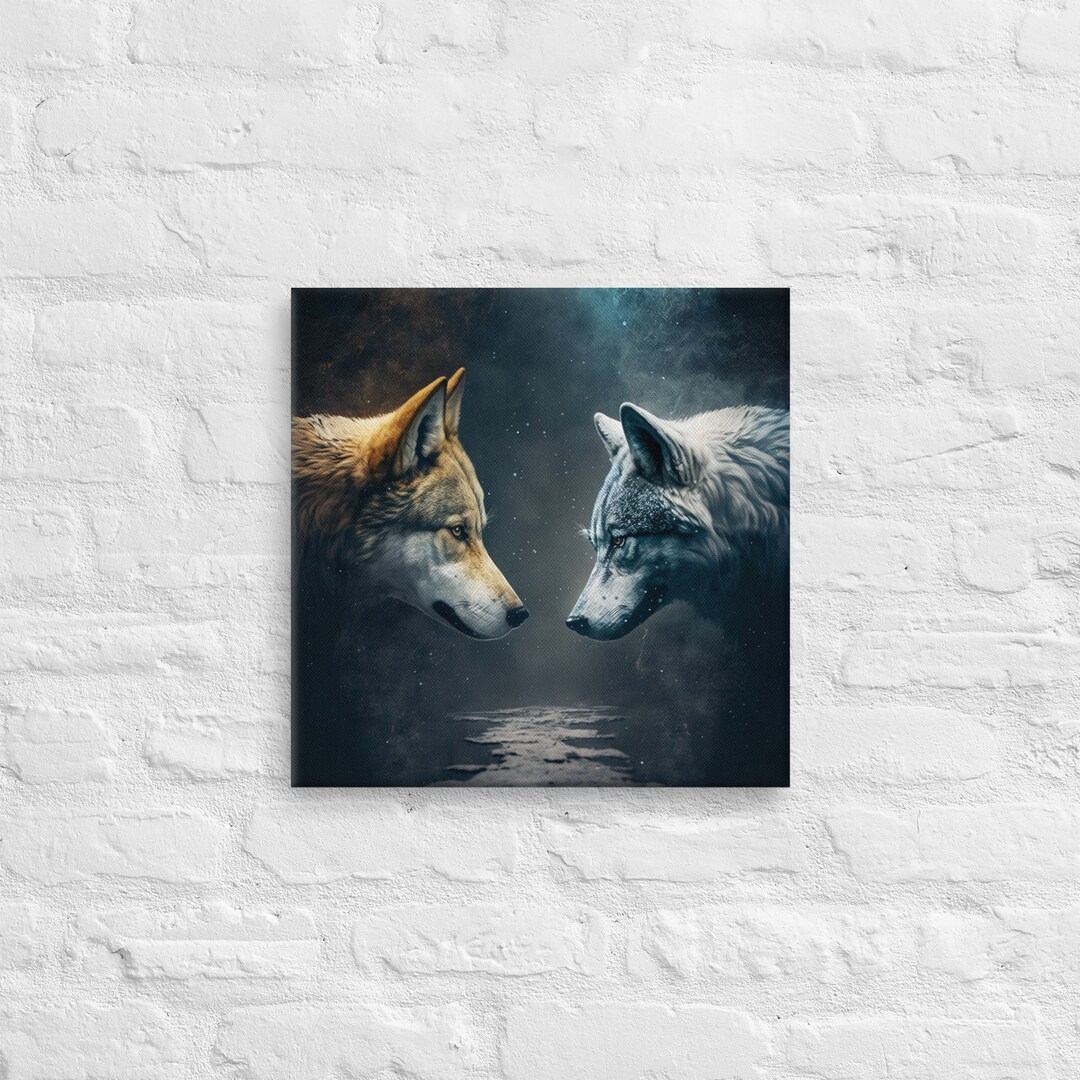 Tale of Two Wolves Wall Art, Native American Story Canvas, Nature Lover ...