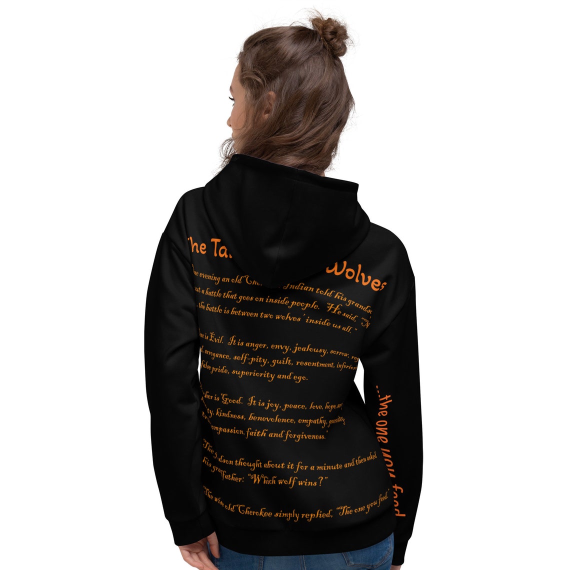 Tale of Two Wolves Hoodie, Cherokee Legend, Wolf Hooded Sweatshirt ...