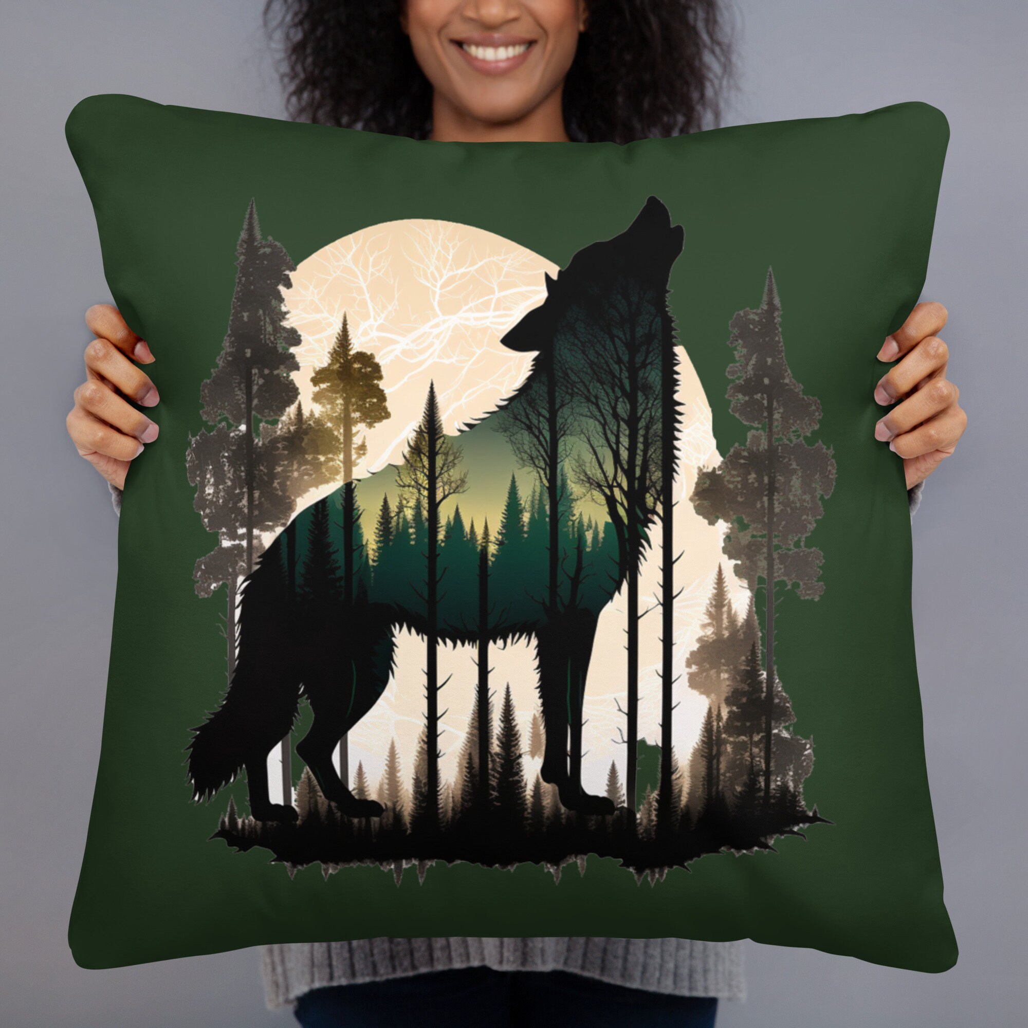 Alpha Wolf Pillow, Wolf Throw Pillow, Animal Pillow, Wolf Gift, Howling ...