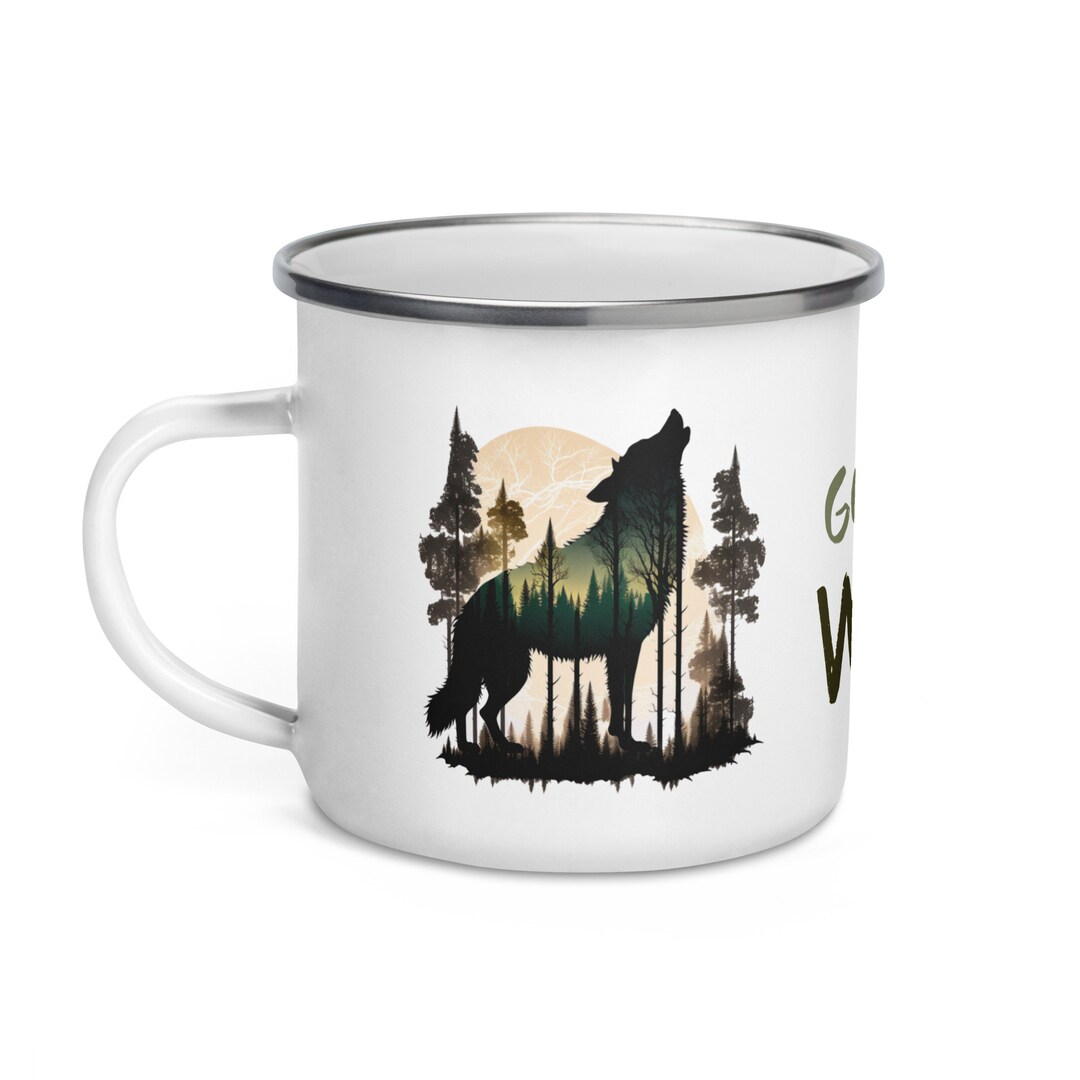 GO Wild Wolf Mug, Howling Wolf Coffee Cup, Animal Lover, Gift for Him ...