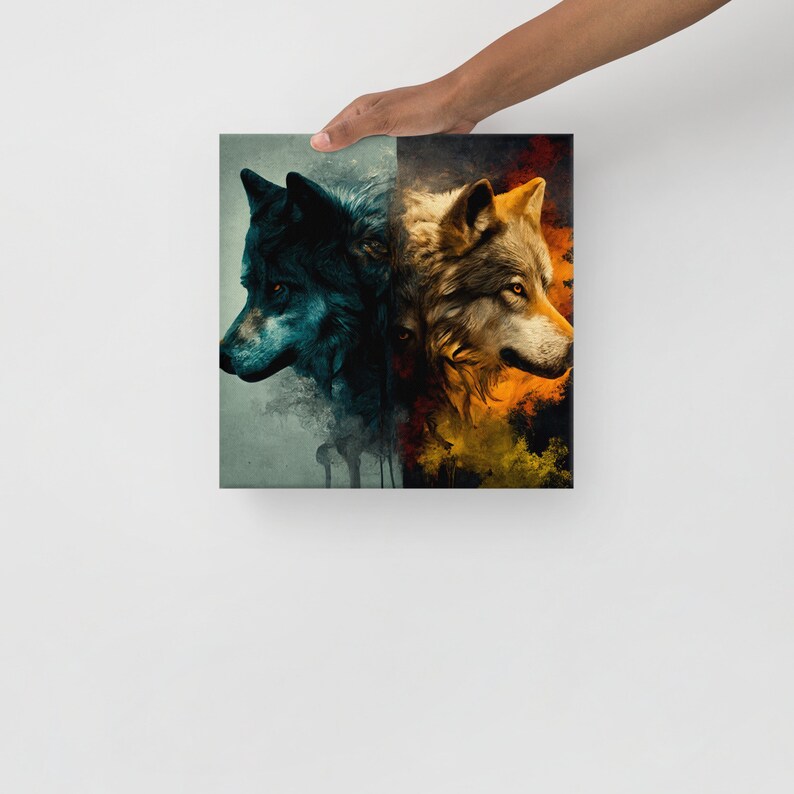 Tale of Two Wolves Wall Art, Native American Story Canvas, Nature Lover ...