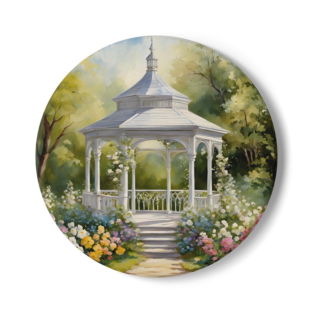 Ceramic Coaster, Beautiful Garden Gazebo, Perfect for Weddings, Showers ...