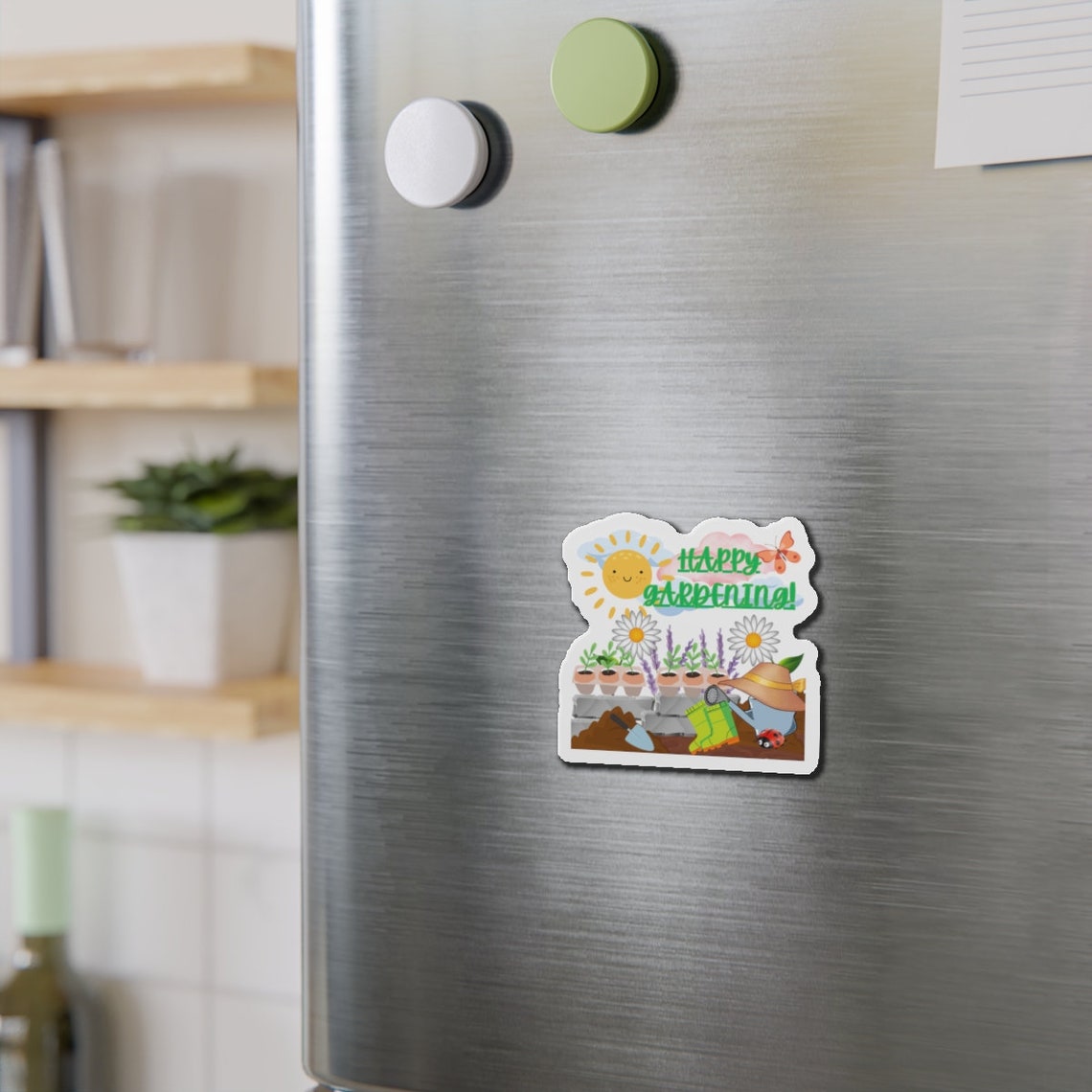 Die-cut Magnets With Fun Garden Print, Happy Gardening, New Design ...
