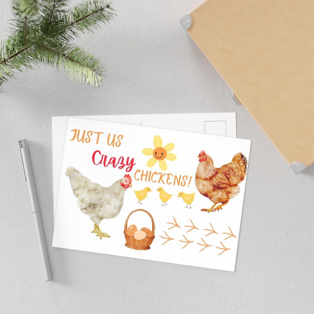 Postcards, Crazy Chickens Farm Humor Chicken Fan, Funny Chickens ...
