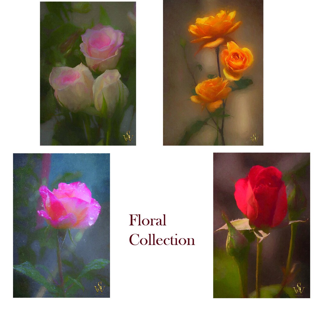 Floral Photocards. Floral Greeting Card Sets (4 W/envelopes) Assorted ...