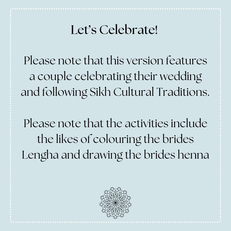 Sikh Wedding | Children's Wedding Activity Book - Pastel Blue & Gold ...