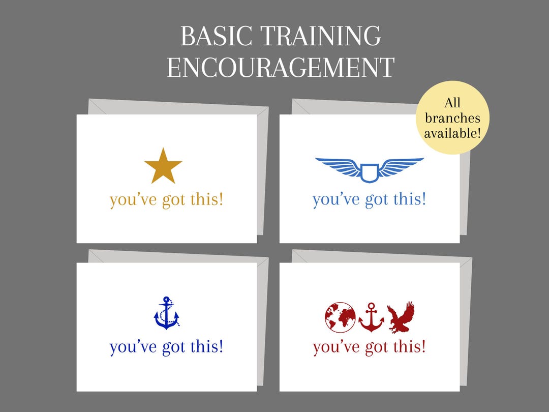 Military Basic Training Encouragement Cards - Army, Navy, Air Force ...