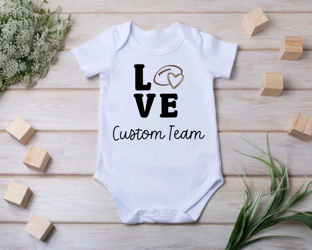 Love Custom Football Team Unisex Baby Game Day Outfit Onesie Bodysuit ...