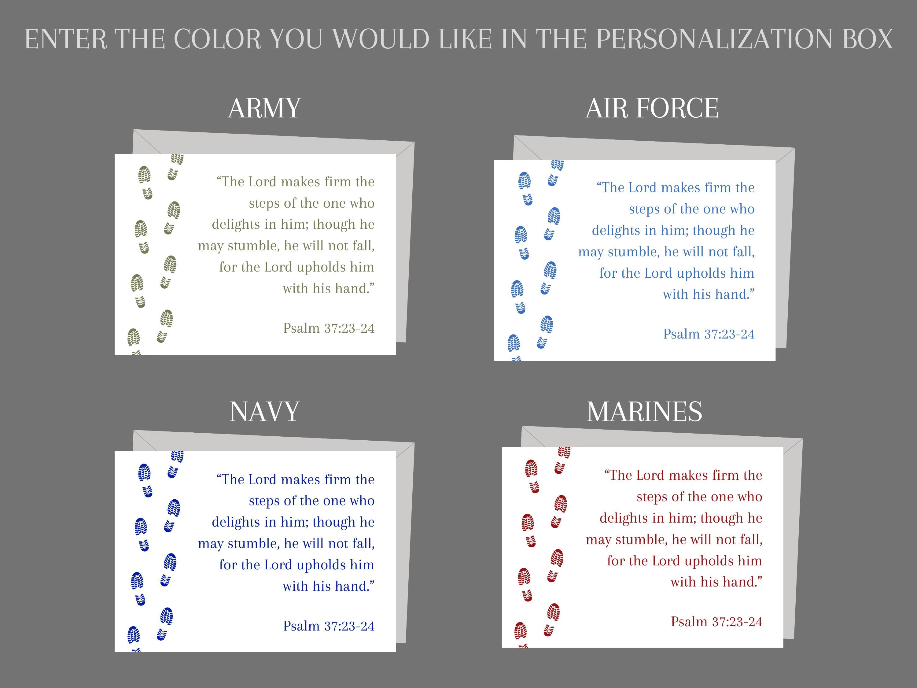 Military Basic Training Encouragement Cards - Army, Navy, Air Force ...