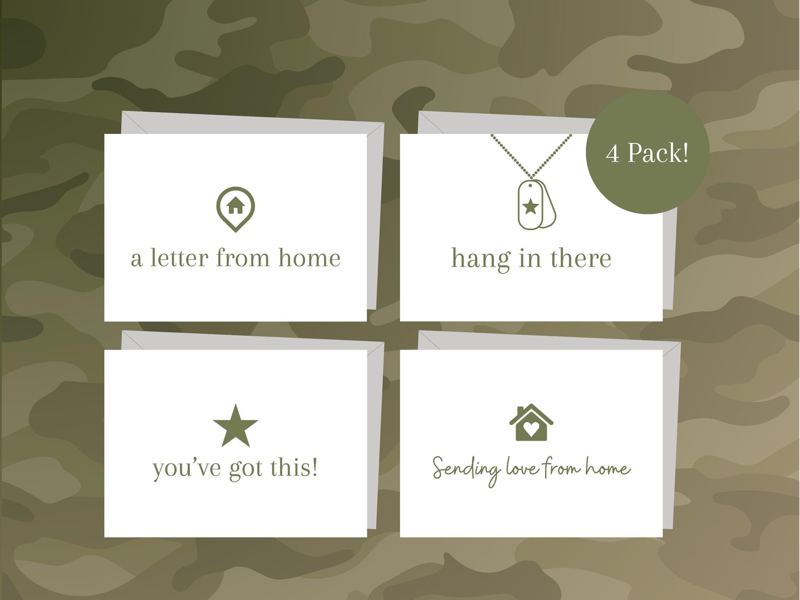 Military Encouragement Cards - Basic Training, Letters From Home (4 ...