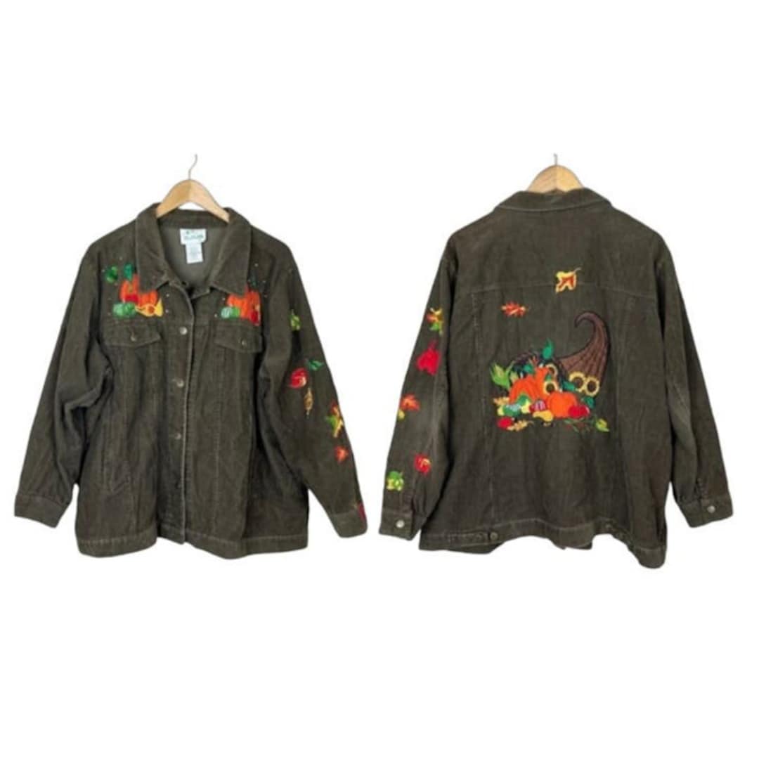 Vintage the Quacker Factory Brown Corduroy Fall Shacket Jacket Size ...