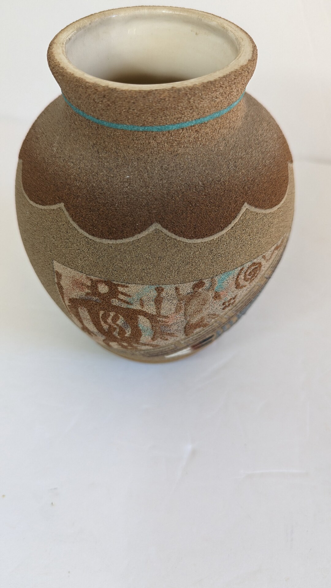 Vintage Sand Art Vase by P. Morgan Titled Flute Priests Navajo - Etsy