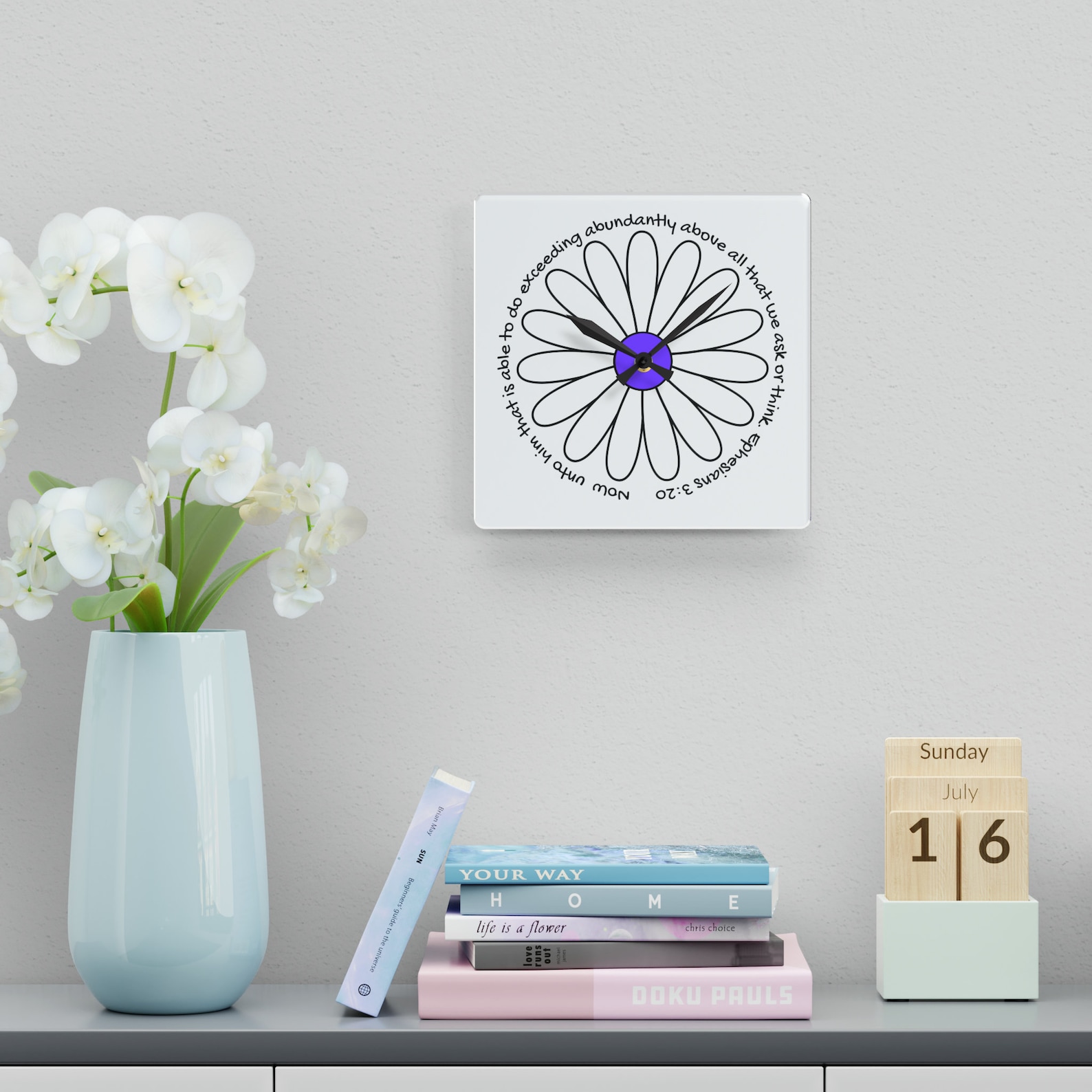 Ephesians 3:20 Clock, Bible Scripture Wall Clock, Ephesians 3 Bible ...