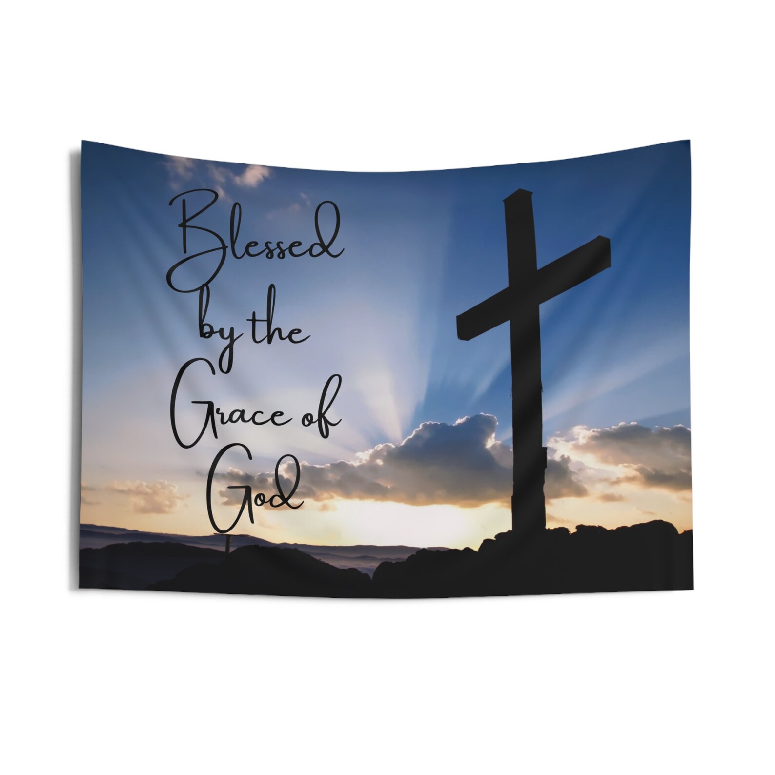 Blessed by the Grace of God Wall Tapestry, Blessed by Grace Wall Art ...