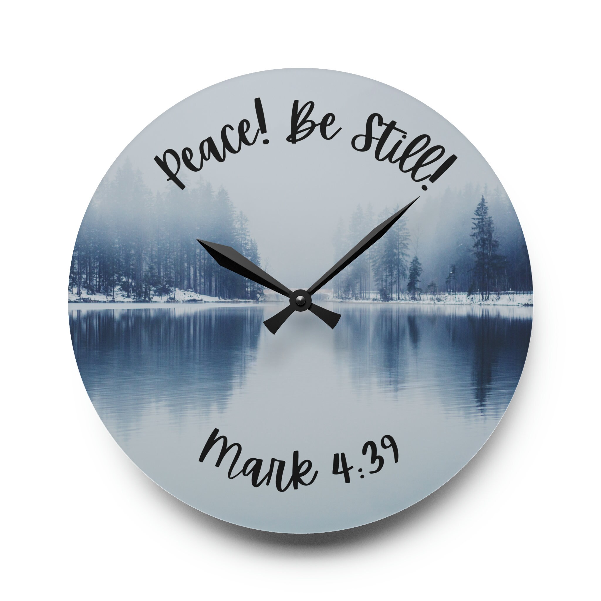 Peace! Be Still! Mark 4:39 Wall Clock, Scripture Clock, Bible Verse ...