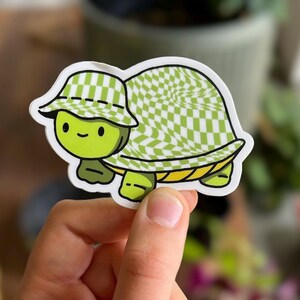 Cute Turtle Waterproof Vinyl Sticker, Original Art Decal - Etsy