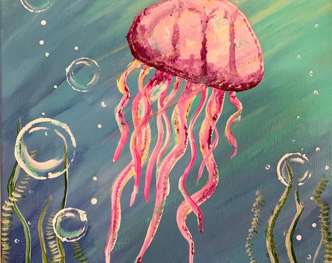 Under the Sea Acrylic Jellyfish Painting by Jayson Stewart, 2024 - Etsy