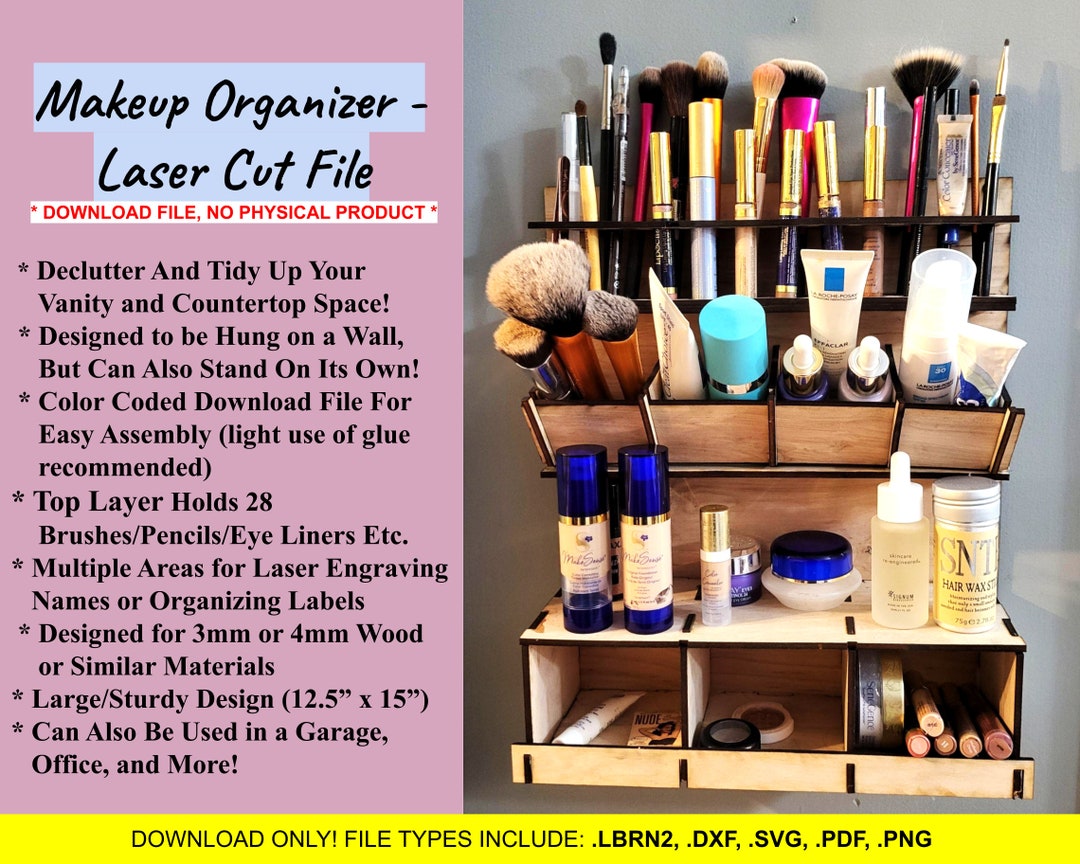 Makeup Organizer - Laser Cut File - Etsy
